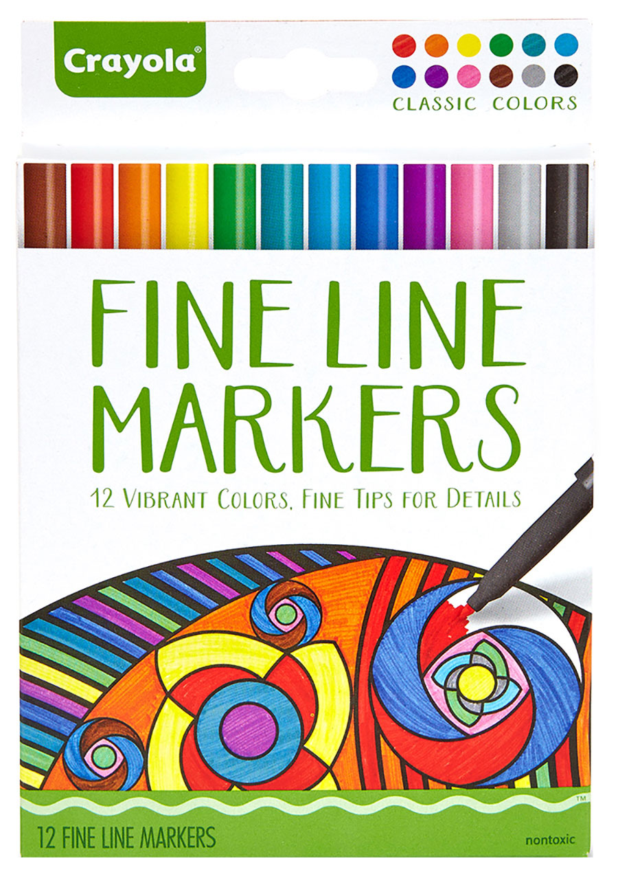 Crayola Fine Line Classic Markers - 12 ct - - Fat Brain Toys