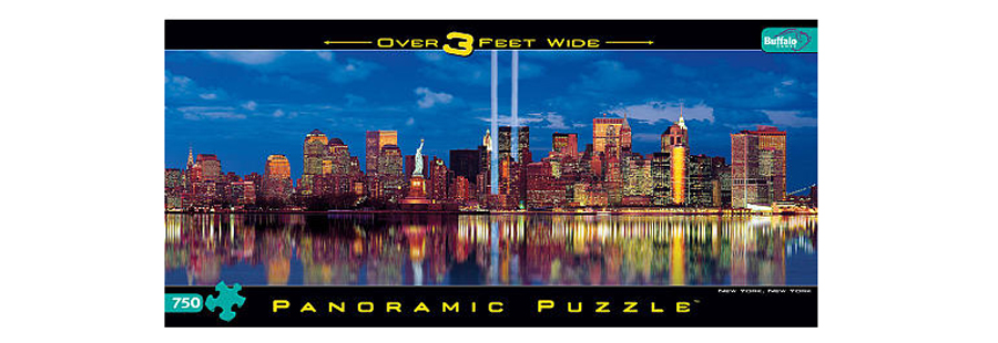 New York City Skyline 750 piece panoramic puzzle - - Fat Brain Toys