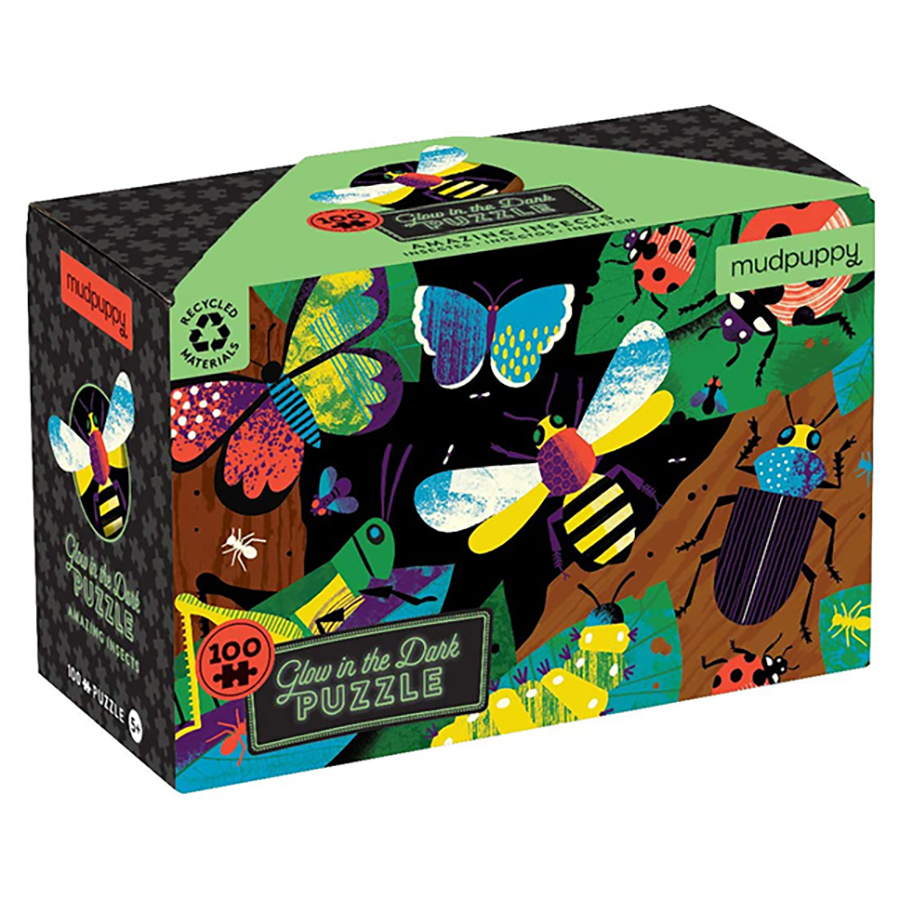 100 Piece Glow in the Dark Puzzle - Amazing Insects