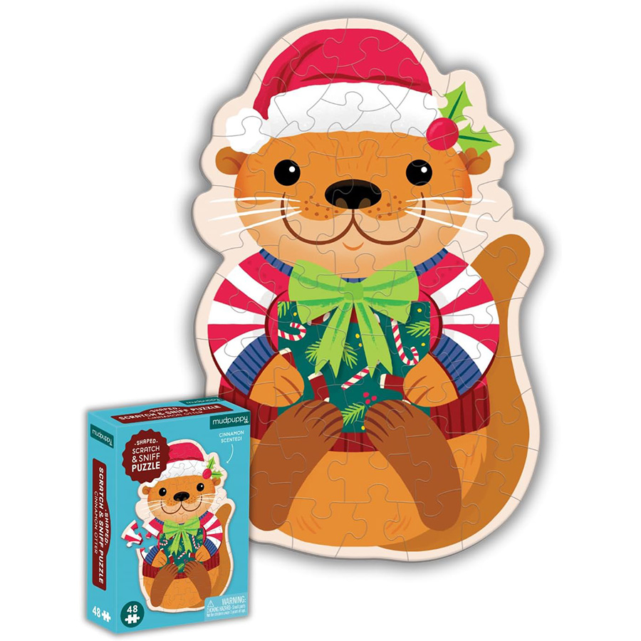 Cinnamon Otter 48 Piece Scratch and Sniff Shaped Mini Puzzle