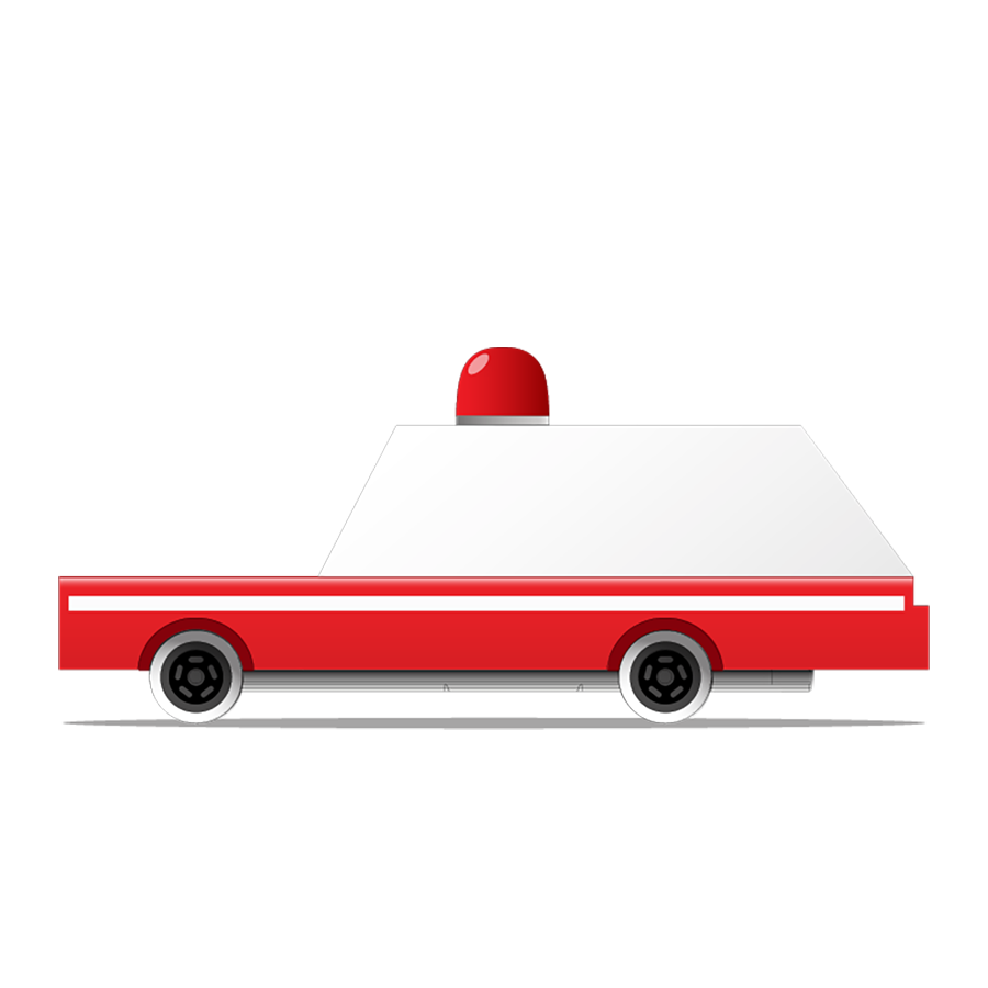 Candycar - Red Ambulance with Rooflight - - Fat Brain Toys