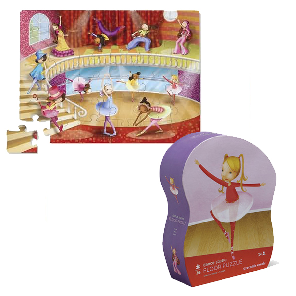 Dance Studio Shaped Box Floor Puzzle - 36 pc - - Fat Brain Toys