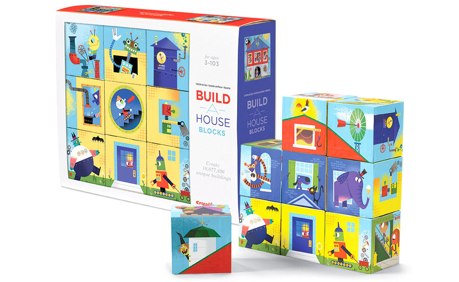 Build-A-House Mix & Match Block Puzzle - - Fat Brain Toys