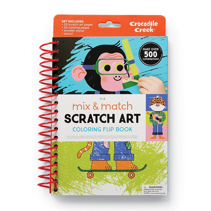 Mix & Match Scratch Art Coloring Flip Book - Animals