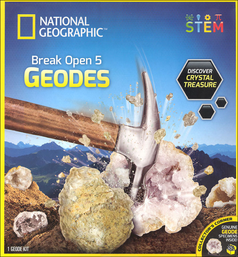 National Geographic Break Your Own Geode - 5 pc - - Fat Brain Toys