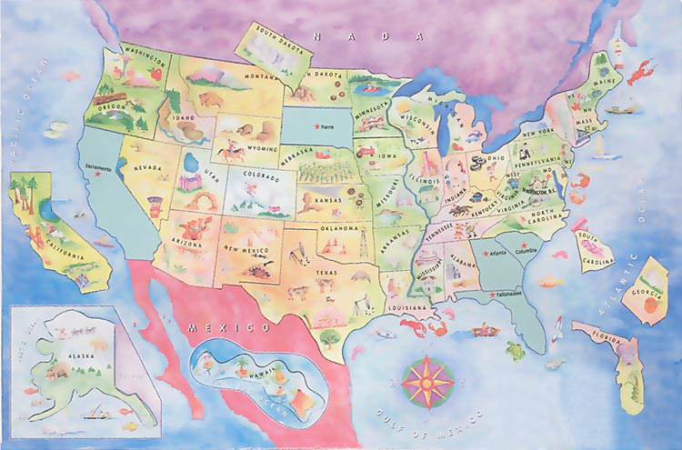 GeoPuzzle Magnetic USA Map - - Fat Brain Toys