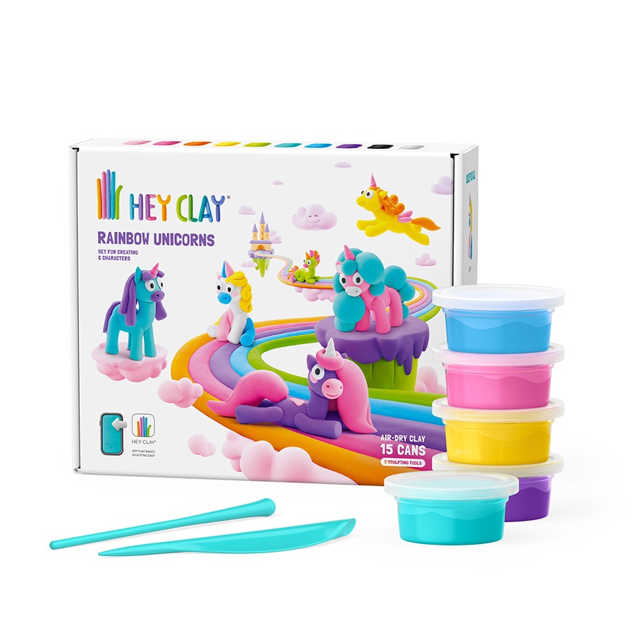 Hey Clay Rainbow Unicorns - Best Arts & Crafts for Ages 3 to 11