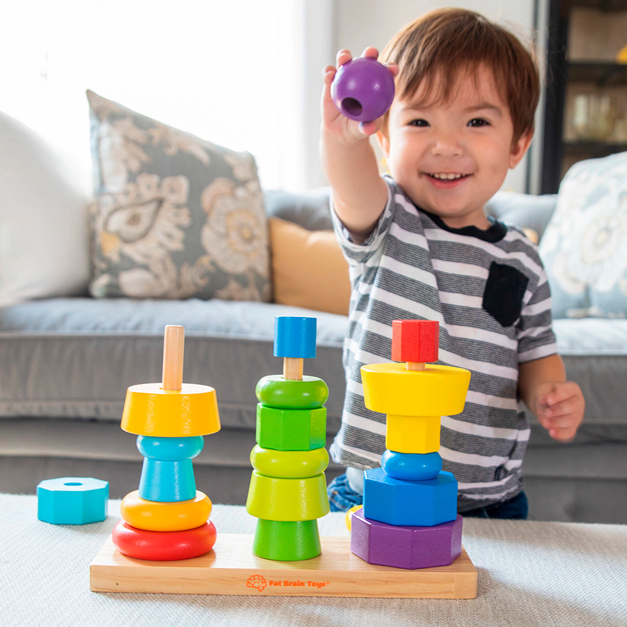 GeoPeg Stacking Tower - - Fat Brain Toys