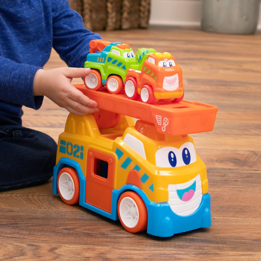 Zoom 'n Vroom Ladder Launch Crane - - Fat Brain Toys