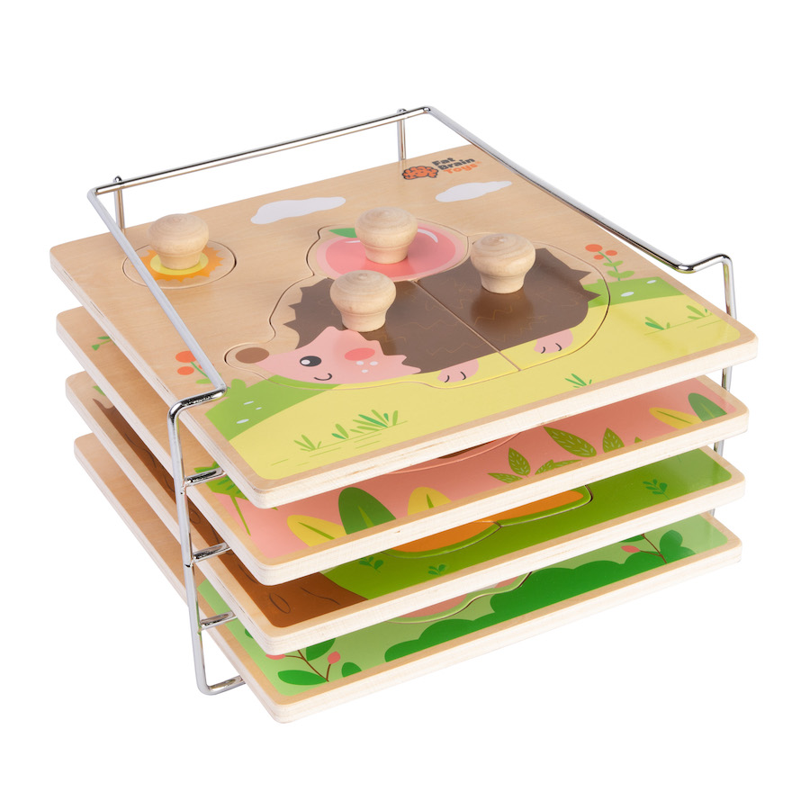 Woodland Friends Jumbo Grasping Puzzles Set of 4 - - Fat Brain Toys