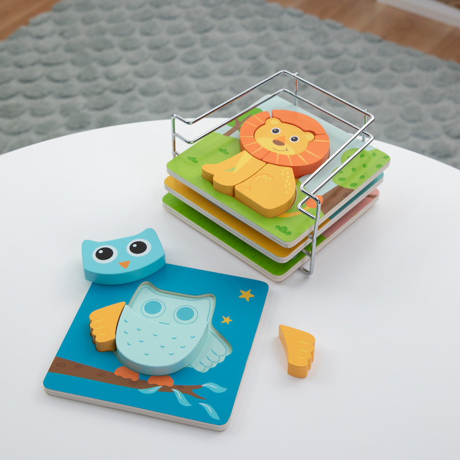 My First Easy Grasp Puzzle Set of Four: Animals - - Fat Brain Toys