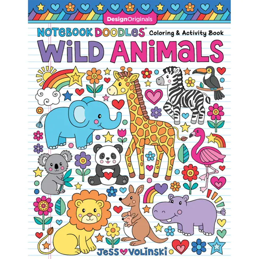 Notebook Doodles Wild Animals - Coloring & Activity Book