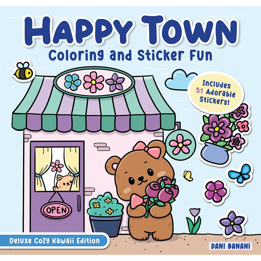 Happy Town Coloring and Sticker Fun - Best for Ages 5 to 8