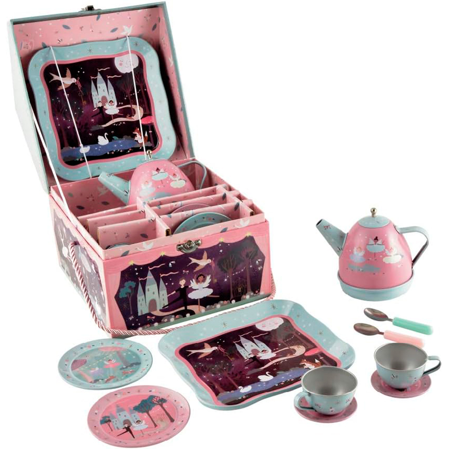 Enchanted Musical Tin Tea Set in House Case - Best for 3 year olds