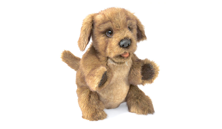 Brown Puppy Dog Puppet - - Fat Brain Toys