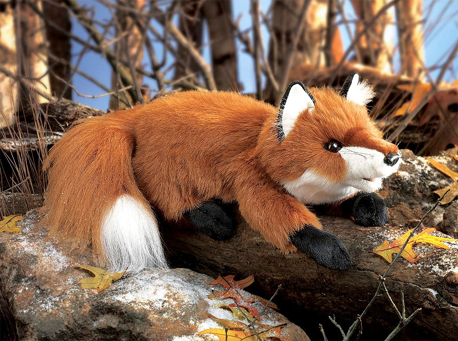 Small Red Fox Puppet - - Fat Brain Toys