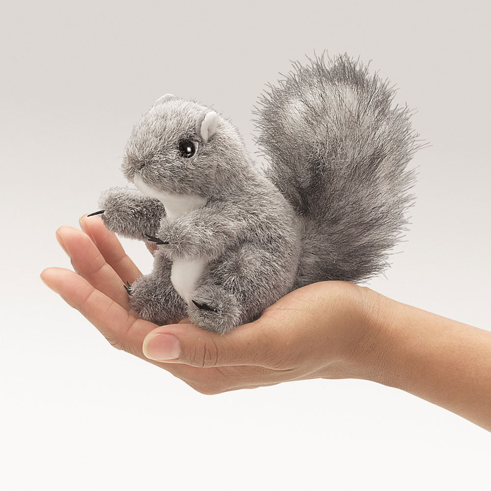 Mini Gray Squirrel Puppet - - Fat Brain Toys