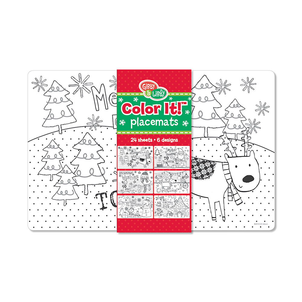 Color It! Color Your Own Christmas Placemats - - Fat Brain Toys