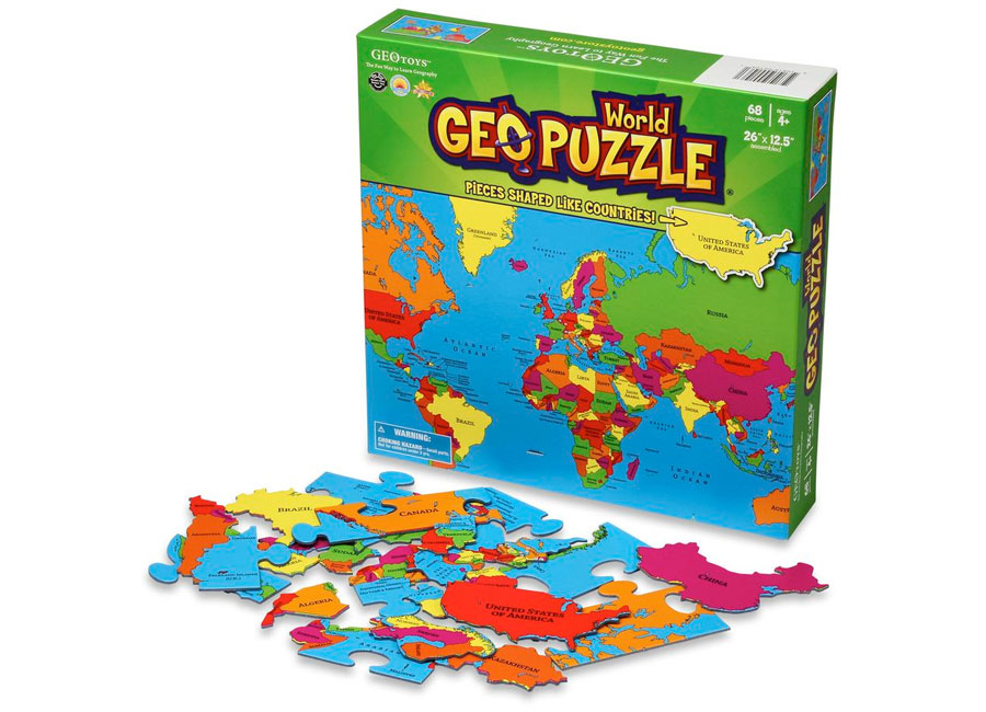 World GeoPuzzle - - Fat Brain Toys