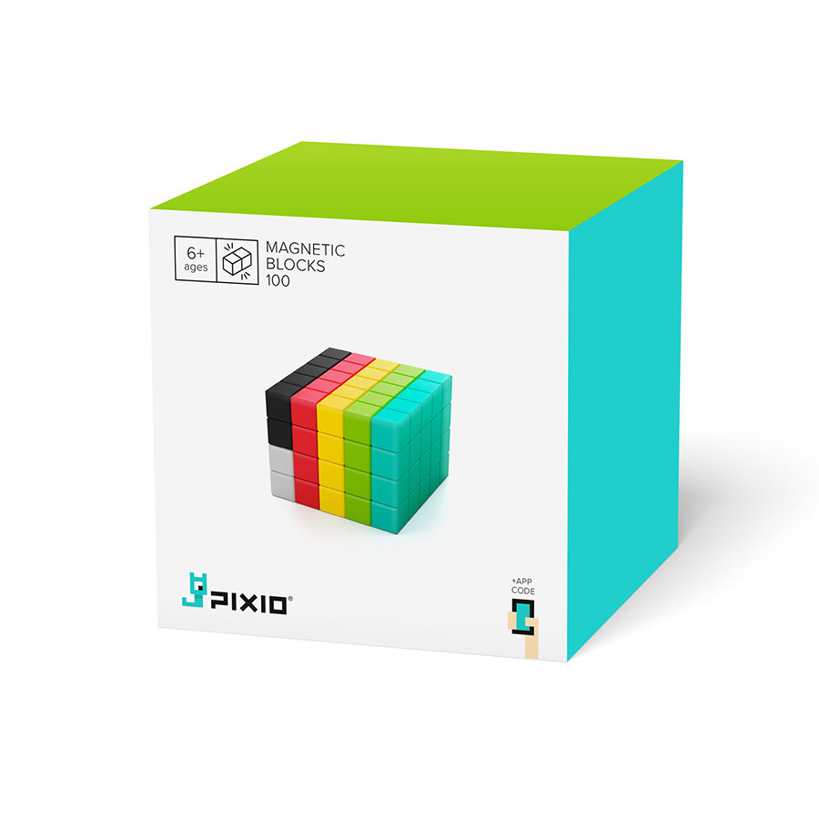 PIXIO Design Series - 100 Magnetic Block Set - - Fat Brain Toys
