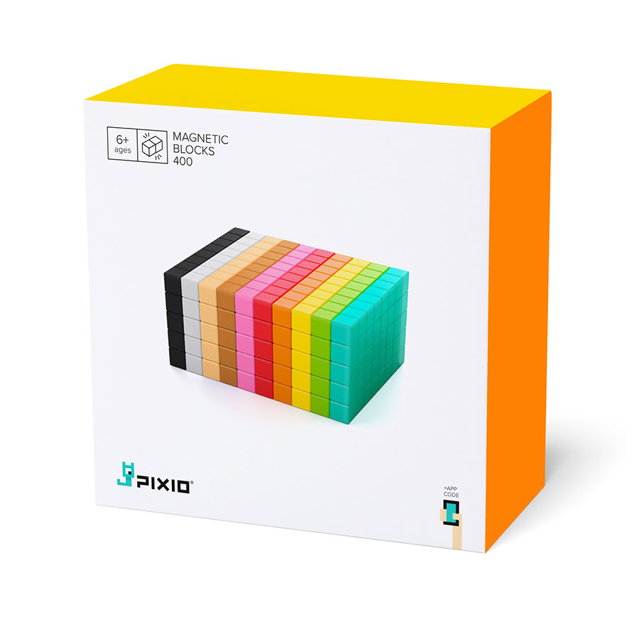 PIXIO Design Series - 400 Magnetic Block Set - - Fat Brain Toys
