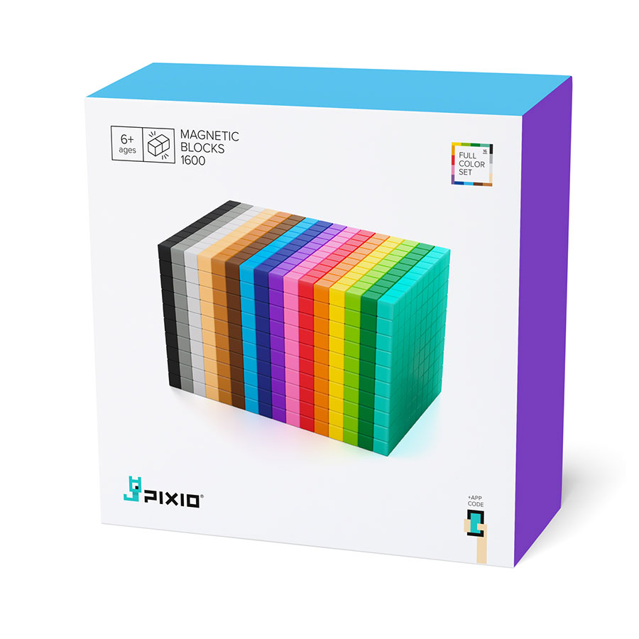 PIXIO Design Series - 1600 Magnetic Block Set - - Fat Brain Toys