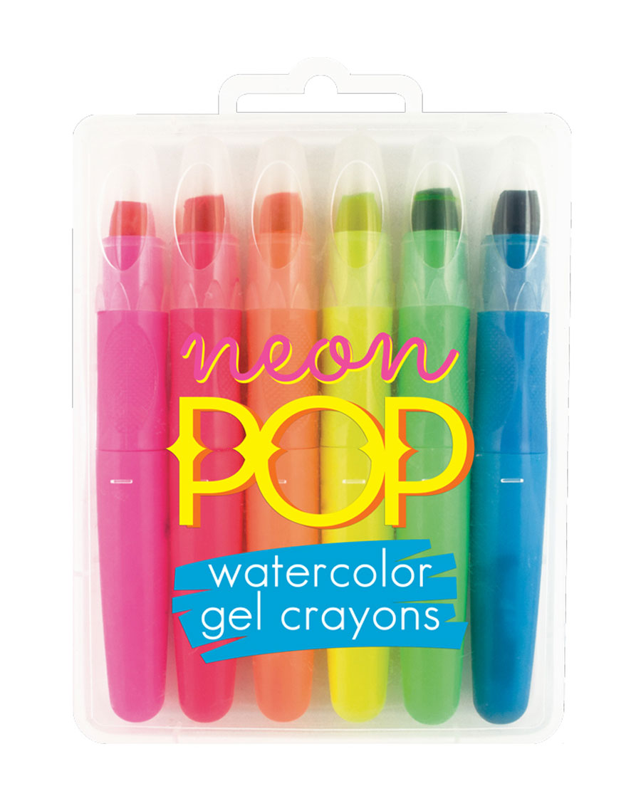 Neon Pop Watercolor Gel Crayons - - Fat Brain Toys