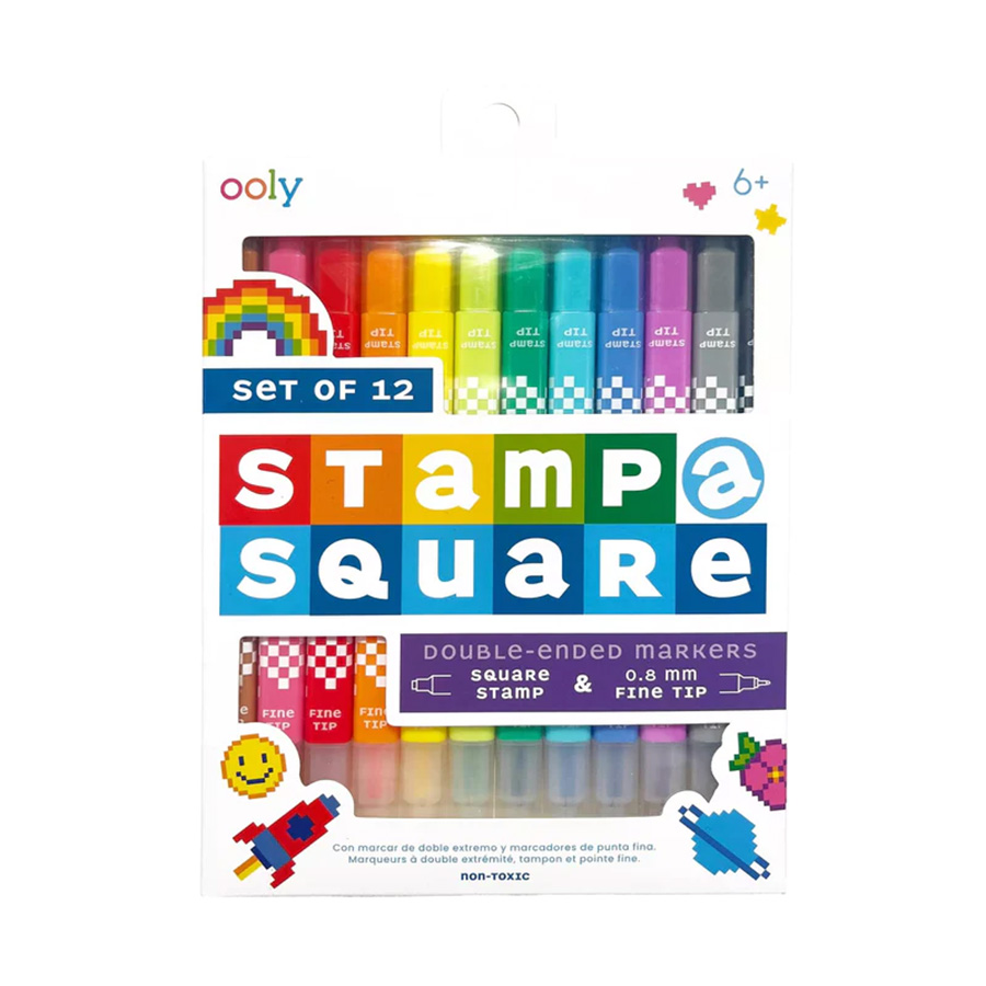 Stamp A Square Marker - Set of 12 - Best for Ages 6 to 12