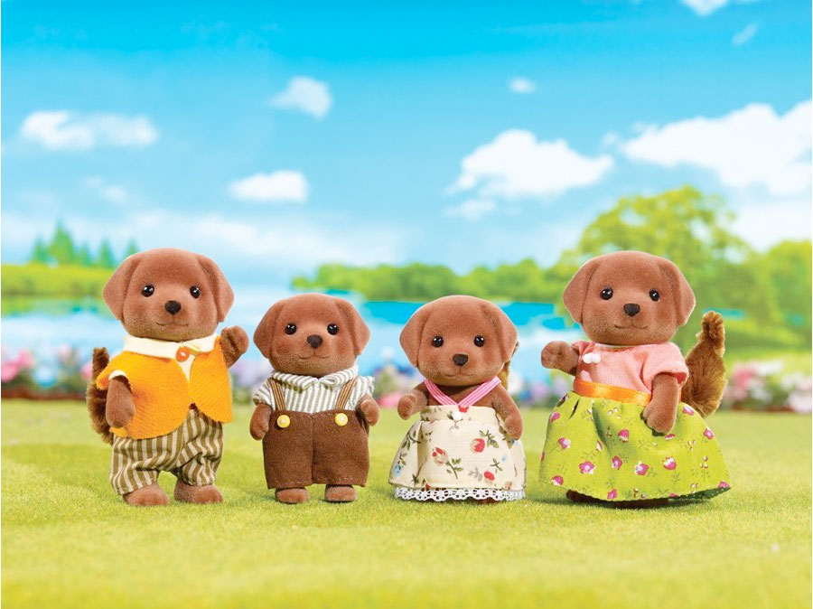 Calico Critters Chocolate Labrador Family - - Fat Brain Toys