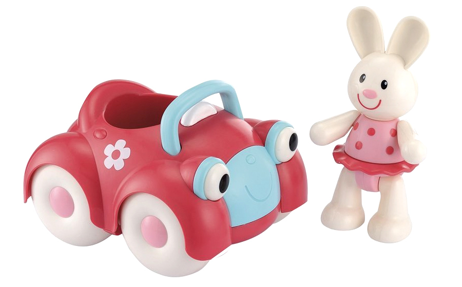 ELC Toybox Rosie Rabbit and her Motor Car - - Fat Brain Toys
