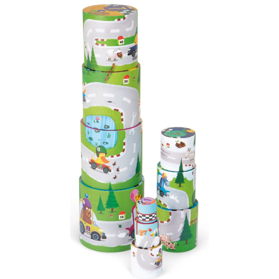 Stacking Pyramid - Racing - - Fat Brain Toys