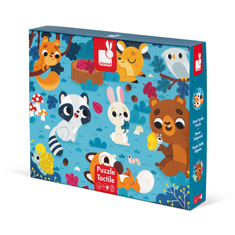 Tactile Puzzle Forest Animals - 20 pcs - - Fat Brain Toys