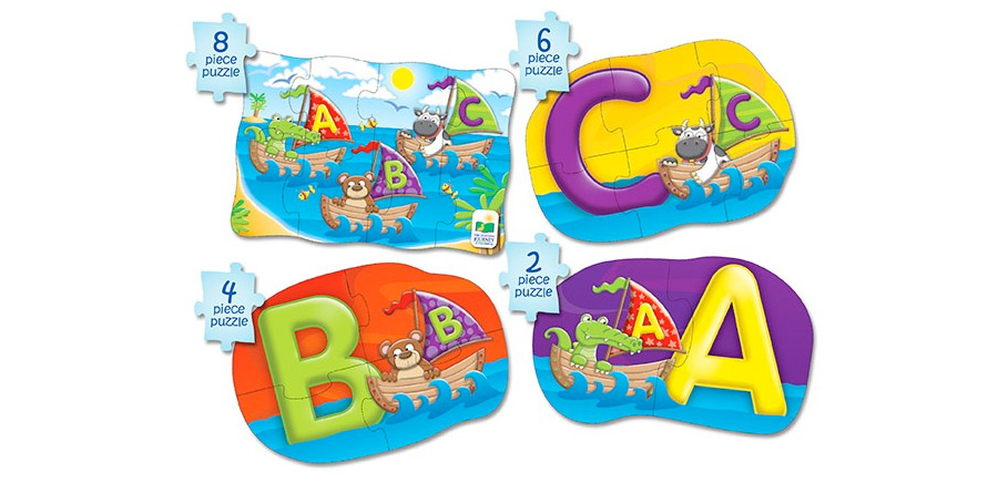 My First Puzzle Sets 4-in-A-Box Puzzles - ABC - - Fat Brain Toys