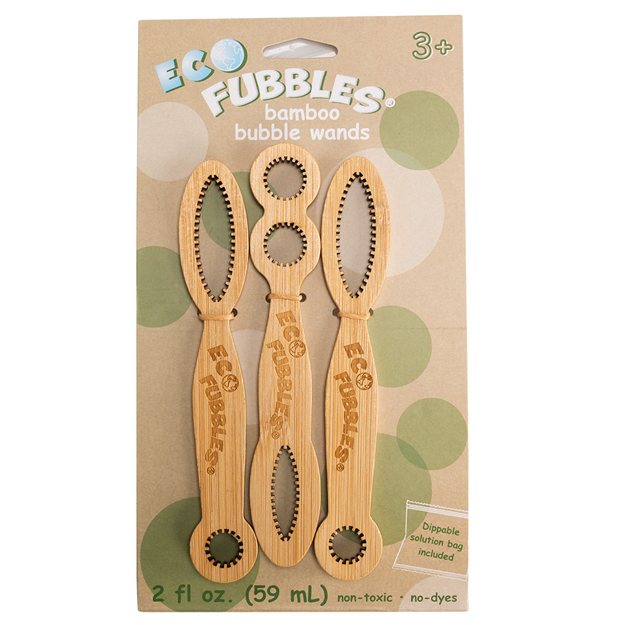 Eco Fubbles Bamboo Bubble Wand 3pk - Best for Ages 3 to 8