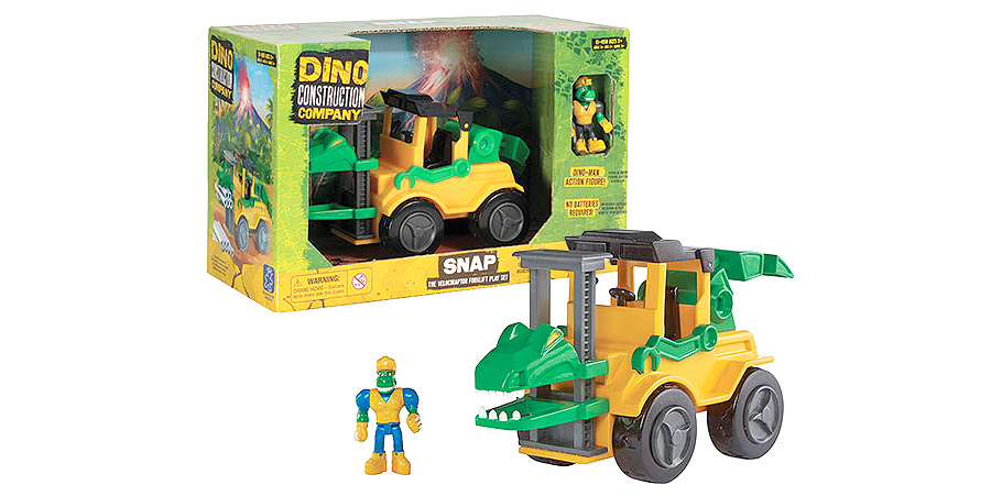 Dino Construction Company Snap the Velociraptor Forklift Play Set