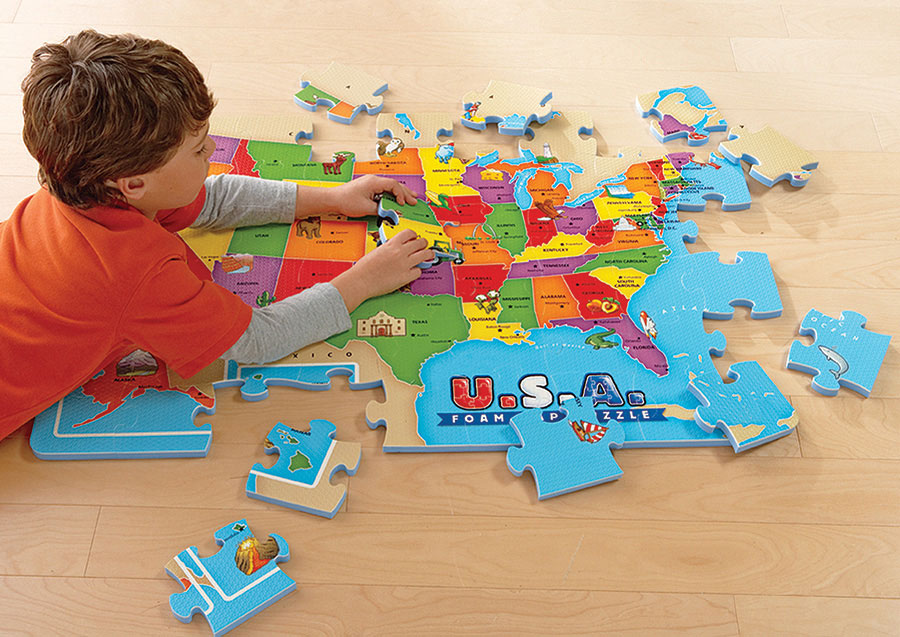 U.S.A. Foam Map Puzzle - - Fat Brain Toys