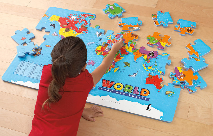World Foam Map Puzzle - - Fat Brain Toys