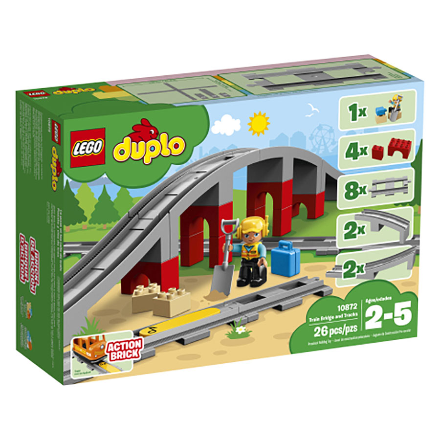 LEGO DUPLO Town - Train Bridge and Tracks - - Fat Brain Toys