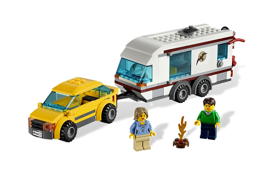 LEGO City Town - Car & Caravan - - Fat Brain Toys