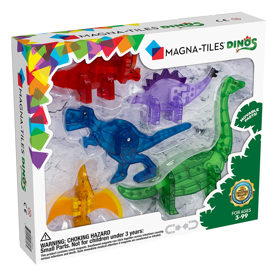 Magna-Tiles Dino World Dinos - 5 pc - - Fat Brain Toys
