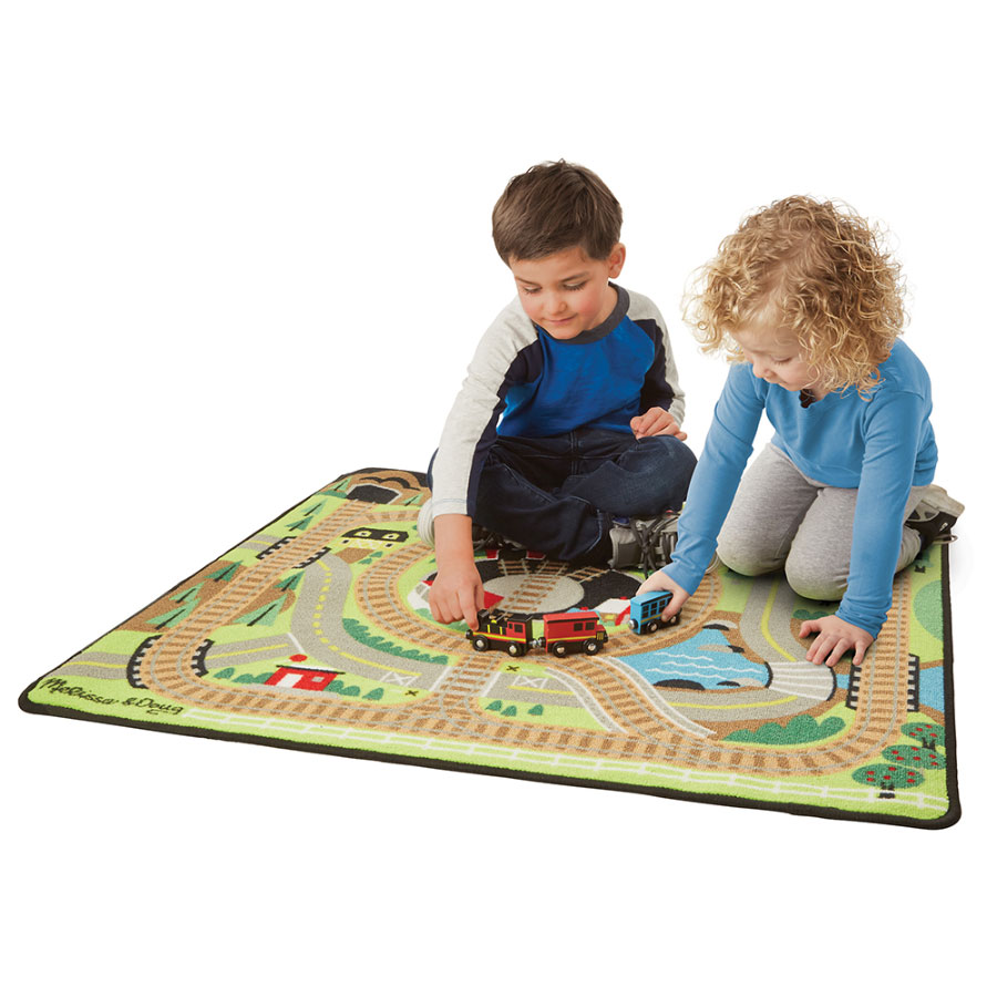 Round the Rails Train Rug - - Fat Brain Toys