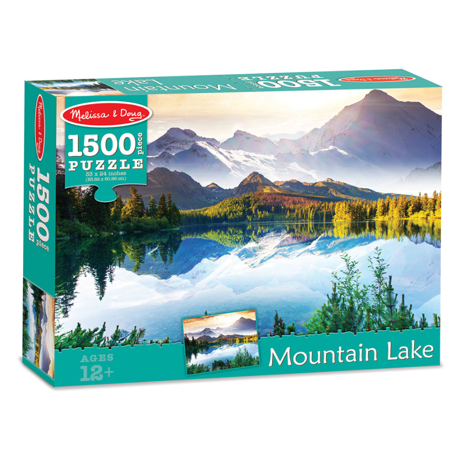 Mountain Lake 1500 Piece Jigsaw Puzzle - - Fat Brain Toys