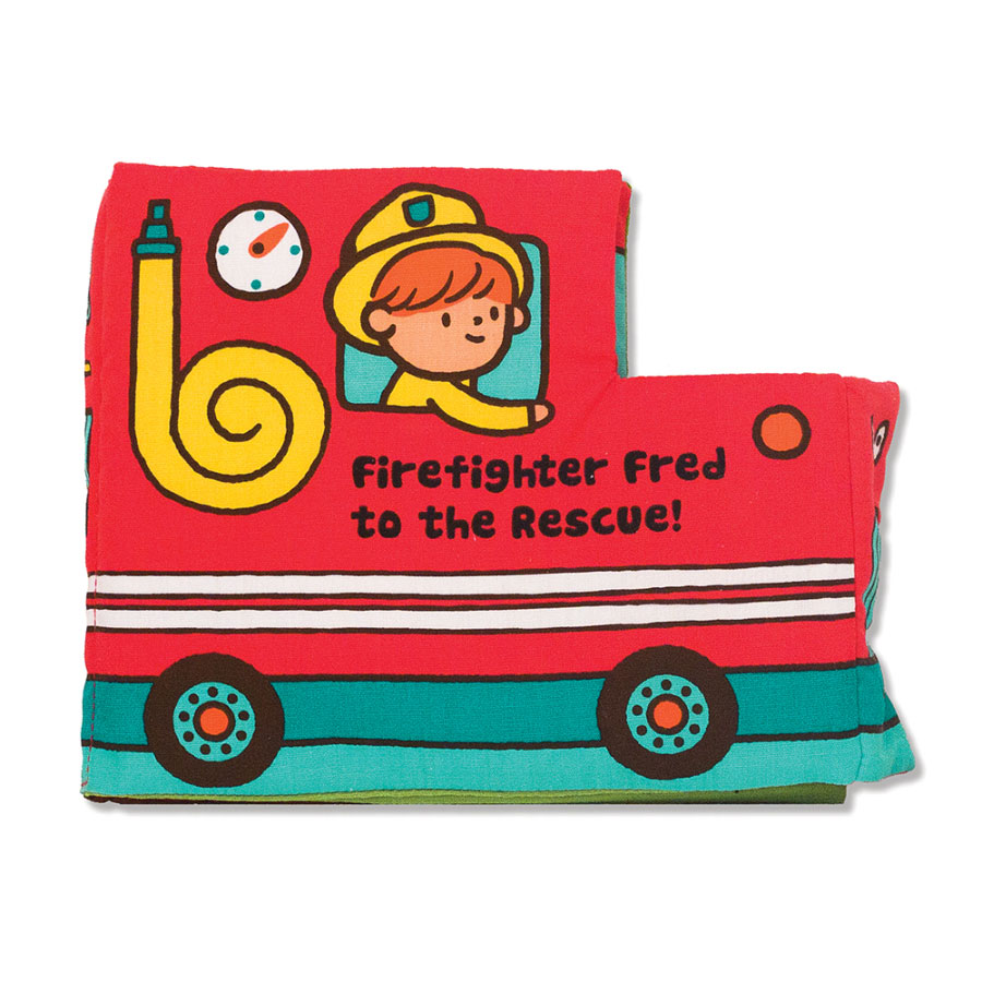 Firefighter Fred to the Rescue Cloth Book - - Fat Brain Toys