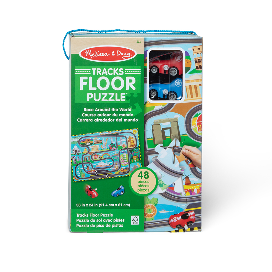 Race Track Floor Puzzle & Play Set - - Fat Brain Toys