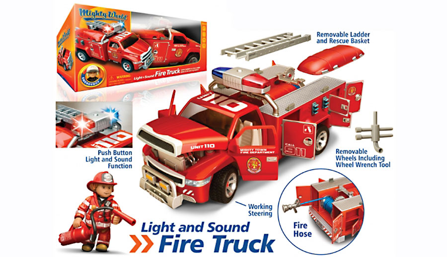Mighty World - Fire Truck - - Fat Brain Toys