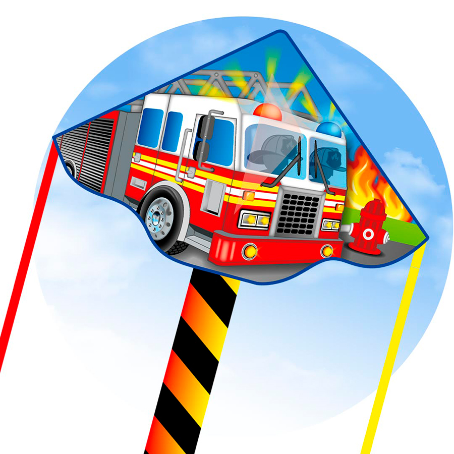 Simple Flyer Fire Truck Kite - 47 inch - Best for Ages 5 to 11