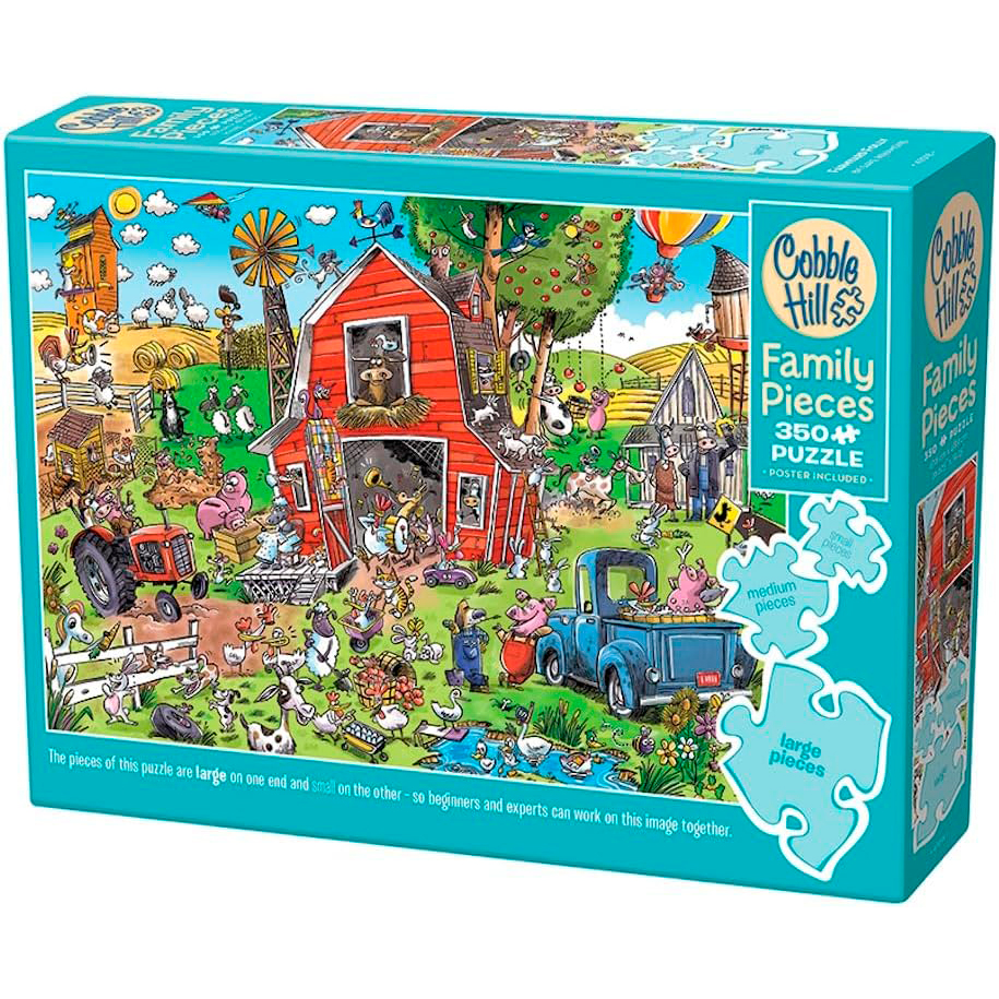 Farmyard Folly Family Pieces Puzzle - 350 pc - - Farm Toys