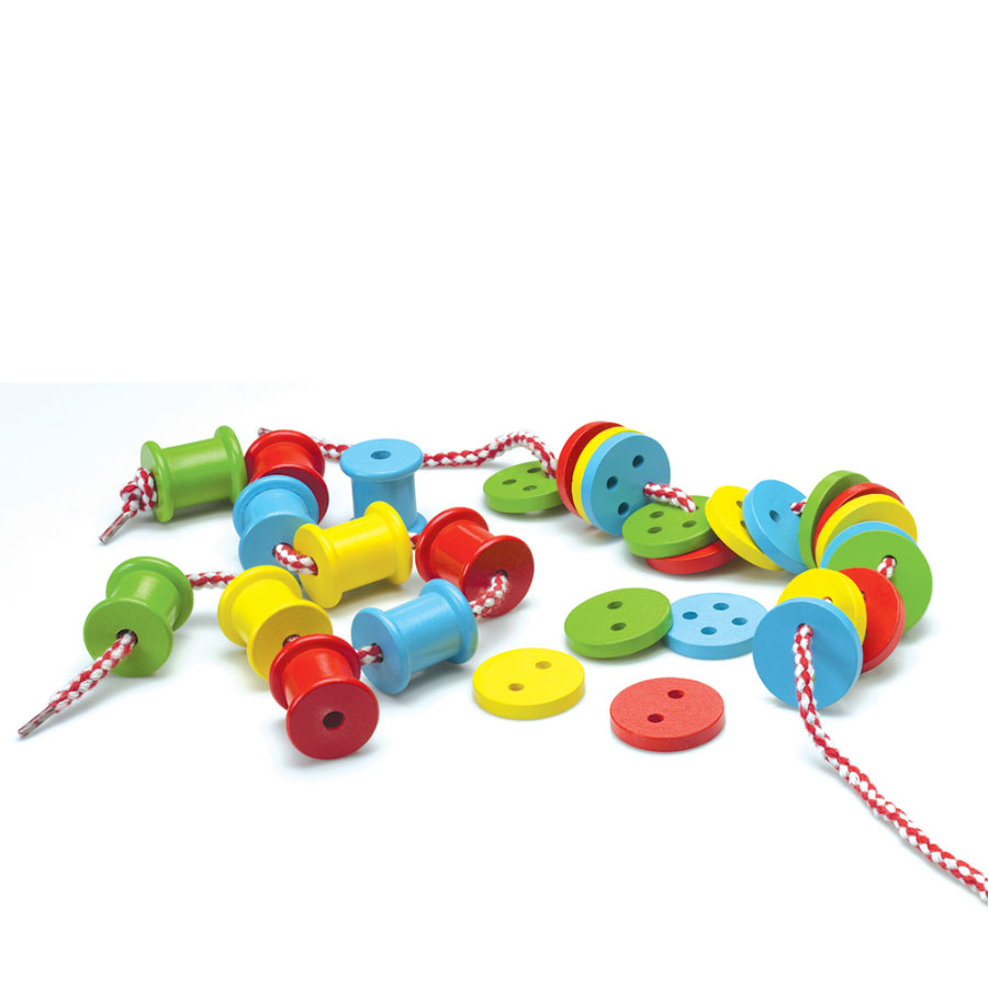 Threading Buttons & Spools - - Fat Brain Toys