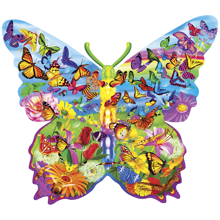 Butterfly Shape 1000 pc Puzzle - - Fat Brain Toys