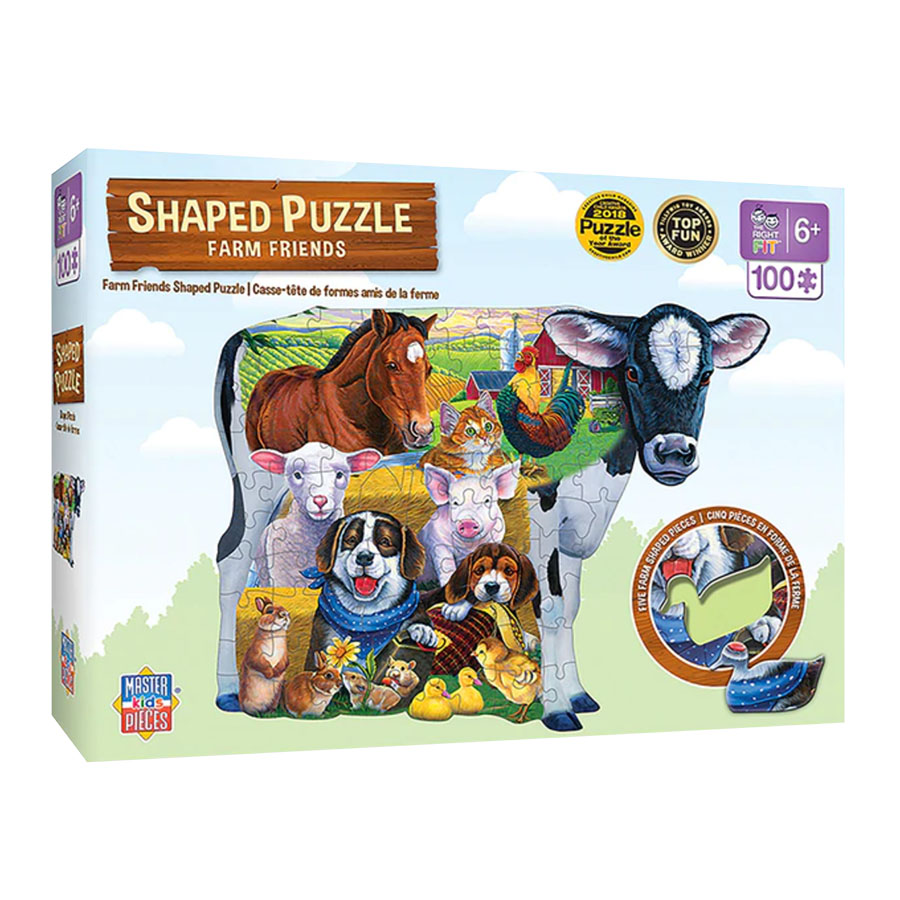 Farm Friends Shaped Puzzle - 100 pc - - Farm Toys